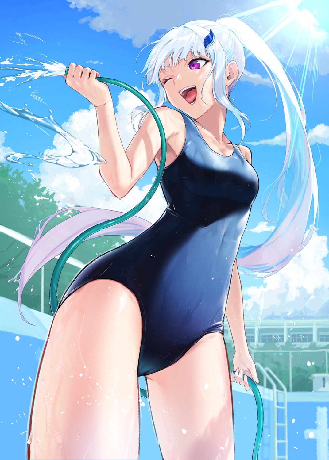 zelo6 nijisanji lize helesta school swimsuit swimsuits | #929681 | yande.re